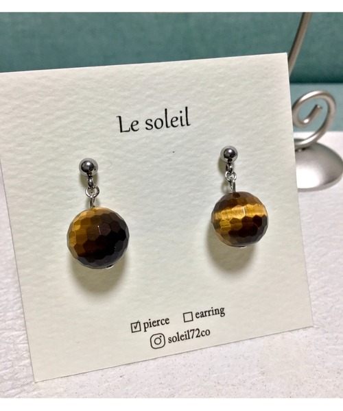 VIBGYOR ピアス 「Le soleil」神秘的なタイガーアイピアス(MA) レディース : ZOZOTOWN Yahoo!店 - 通販 - Yahoo!ショッピング