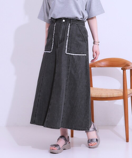 Cutie Blonde スカート 「S-LL」フリンジポケットがアクセント デニムフレアスカート : ZOZOTOWN Yahoo!店 - 通販 - Yahoo!ショッピング