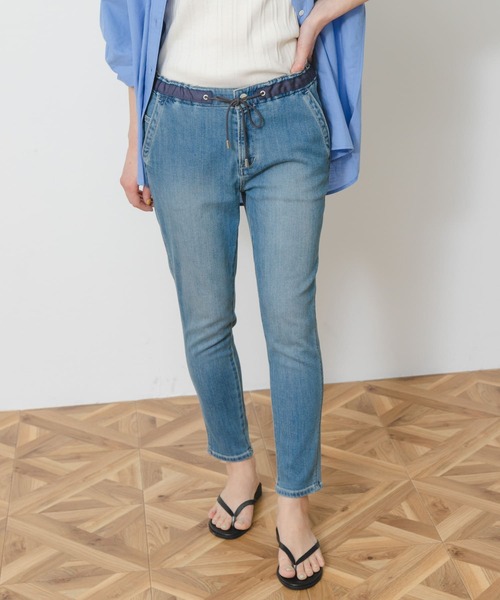 Yahoo!オークション - 「Moname」 加工デニムパンツ MEDIUM ライトイン...