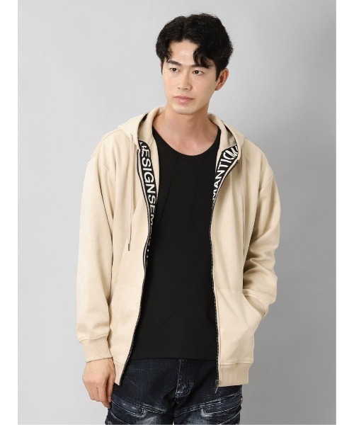 semantic design（セマンティックデザイン） パーカー 「ストレッチ ニットスエード」セマンティックデザイン トリミング BIGパーカー メンズ : ZOZOTOWN Yahoo ...