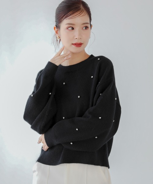 Fit more（フィットモア） ニット セーター 「ZOZO限定商品」ビジューフェザーニット レディース : ZOZOTOWN Yahoo!店 - 通販 - Yahoo!ショッピング