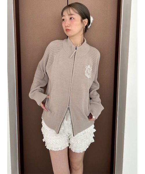 SNIDEL HOME パジャマ ルームウェア ジップアップニットカーディガン