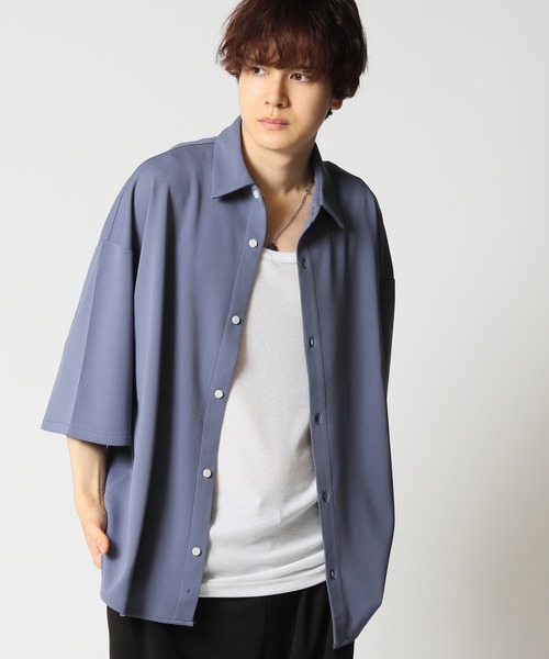 ARCADE シャツ UVカット梨地ストレッチ素材 オーバーサイズ BIG5分袖シャツ メンズ レディース : ZOZOTOWN Yahoo ...