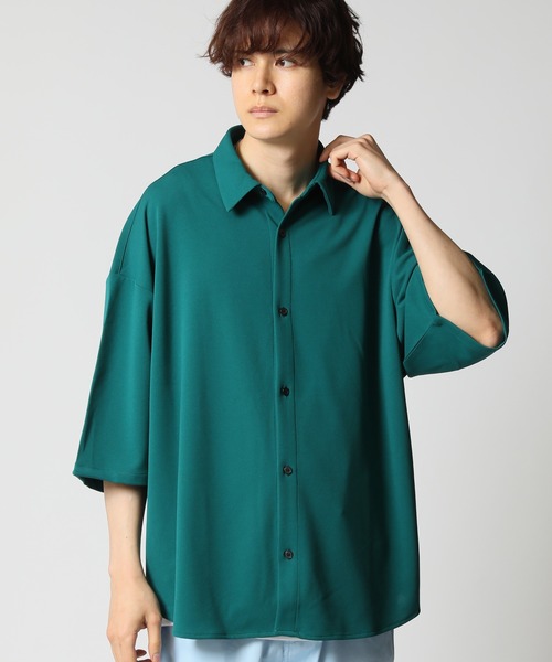 ARCADE シャツ UVカット梨地ストレッチ素材 オーバーサイズ BIG5分袖シャツ メンズ レディース : ZOZOTOWN Yahoo ...