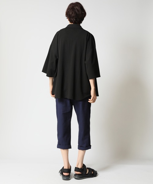 ARCADE シャツ UVカット梨地ストレッチ素材 オーバーサイズ BIG5分袖シャツ メンズ レディース : ZOZOTOWN Yahoo ...