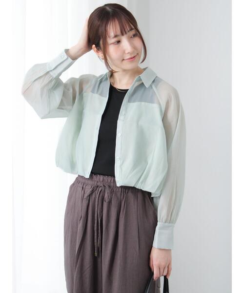Te chichi TERRASSE ブラウス シャツ バルーンヘムクロップドシャツ レディース : ZOZOTOWN Yahoo!店 - 通販 - Yahoo!ショッピング