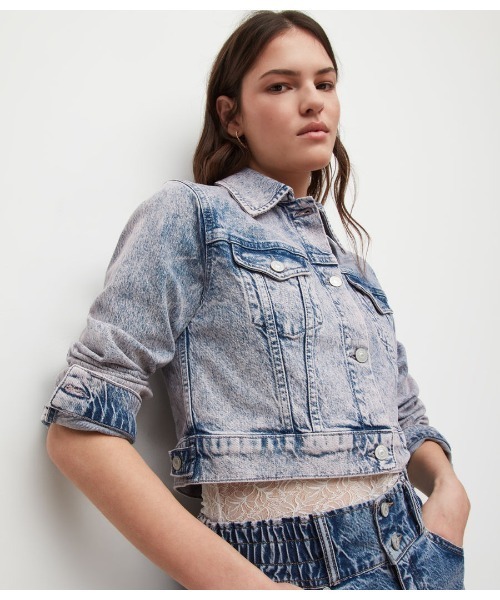 ALLSAINTS デニムジャケット gジャン JINX CROPPED DENIM JACKET | クロップド デニム ジャケット ...