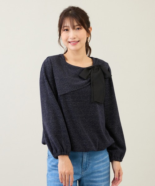 ローズティアラ（Rose Tiara）/ビッグカラーリボンカットソー Rose Tiara（ローズティアラ） tシャツ ビッグカラーリボンカットソー