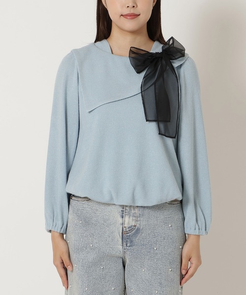 Rose Tiara（ローズティアラ） tシャツ ビッグカラーリボンカットソー