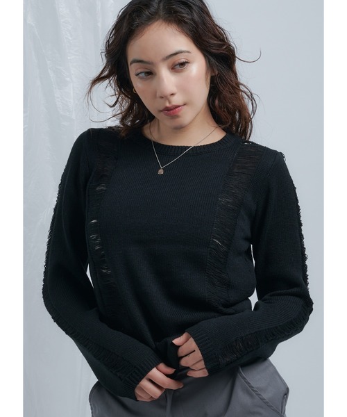 Adoon plain ニット セーター ダメージニット レディース : ZOZOTOWN Yahoo!店 - 通販 - Yahoo!ショッピング