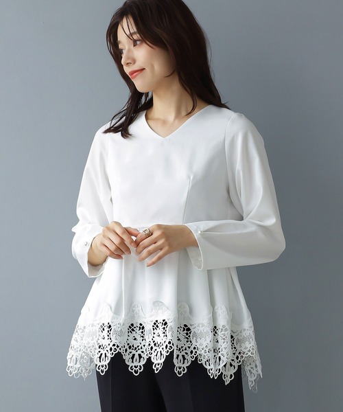 Yahoo!オークション - 「Emilyan」 長袖ブラウス M オフホワイト レデ...