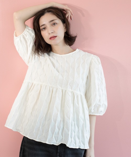 OPAQUE.CLIP ブラウス シャツ ふくれジャカードペプラムブラウス「洗濯機洗い可」 レディース : ZOZOTOWN Yahoo!店 - 通販 - Yahoo!ショッピング