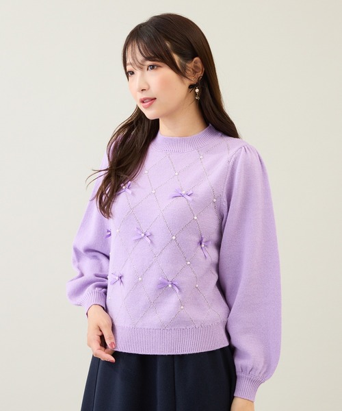 Rose Tiara（ローズティアラ） ニット セーター アーガイルリボン