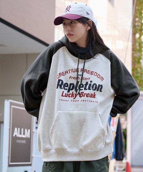 パーカー ヴィンテージライクロゴデザイン ビッグシルエットラグラン裏起毛パーカー :77362542:ZOZOTOWN Yahoo!店 ...