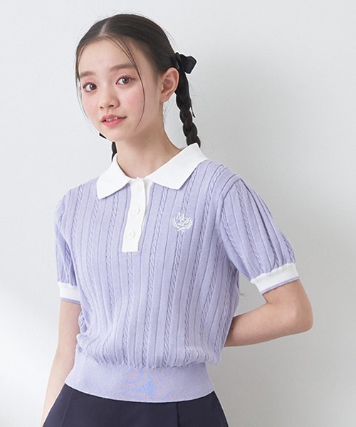 mezzo piano Junior（メゾピアノ ジュニア） ニット ケーブル半袖ニット キッズ : ZOZOTOWN Yahoo!店 - 通販 - Yahoo!ショッピング