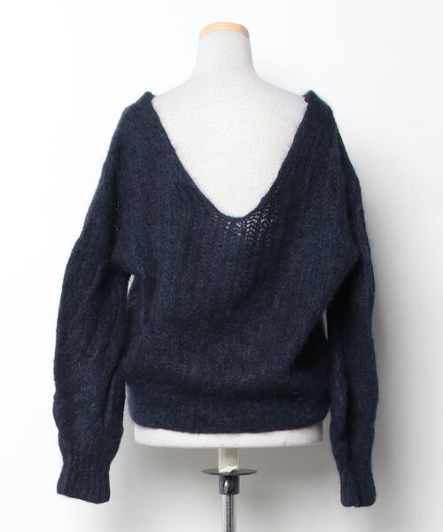 Yahoo!オークション - 「SNIDEL」 Vネックニット FREE ネイビー レディ...