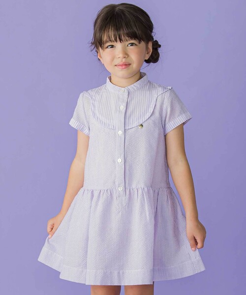 BeBe Petits Pois Vert ワンピース ヨーク切り替えサッカーストライプバンドカラーシャツワンピース(95~150cm) キッズ : ZOZOTOWN Yahoo!店 - 通販 ...