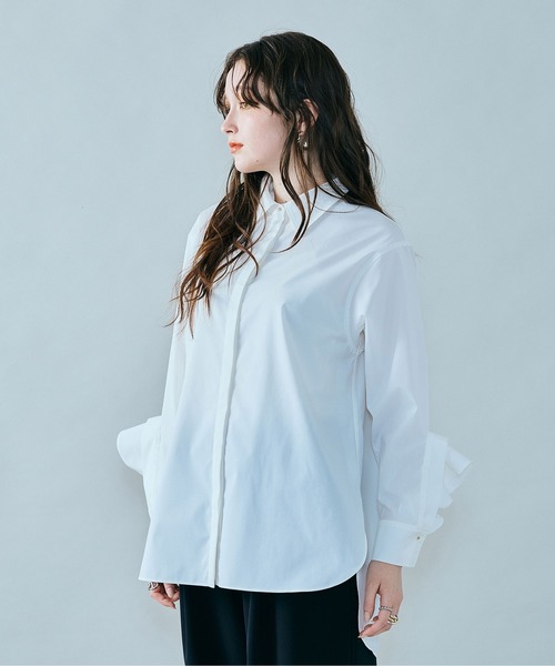 Audie a Muses（オーディア ミューズ） ブラウス シャツ 袖口フリル