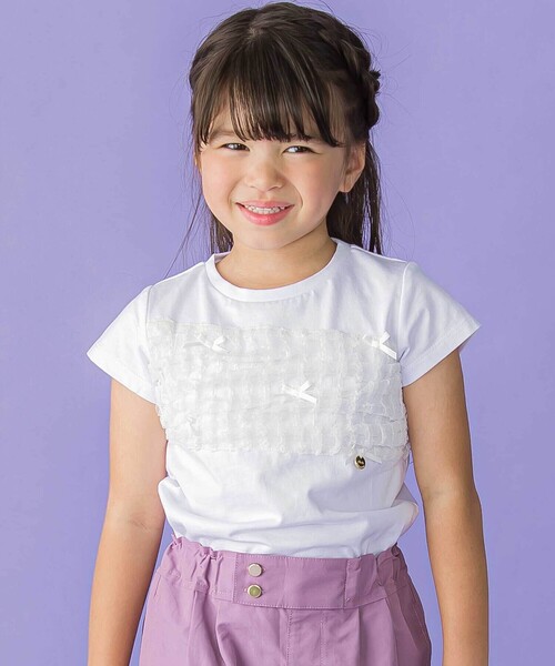 BeBe Petits Pois Vert tシャツ チュールリボン切り替え天竺半袖Tシャツ(95~150cm) キッズ 子供服 男の子 女の子 : ZOZOTOWN Yahoo!店 - 通販 ...