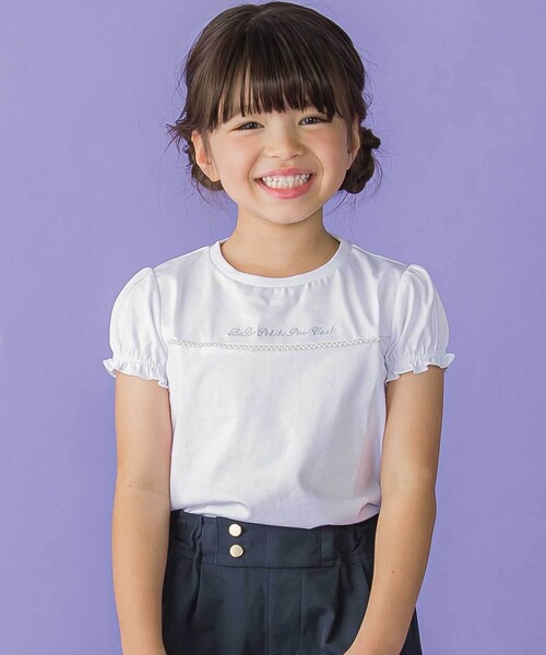 BeBe Petits Pois Vert tシャツ パールラインパフスリーブ天竺Tシャツ(95~160cm) キッズ 子供服 男の子 女の子 : ZOZOTOWN Yahoo!店 - 通販 ...