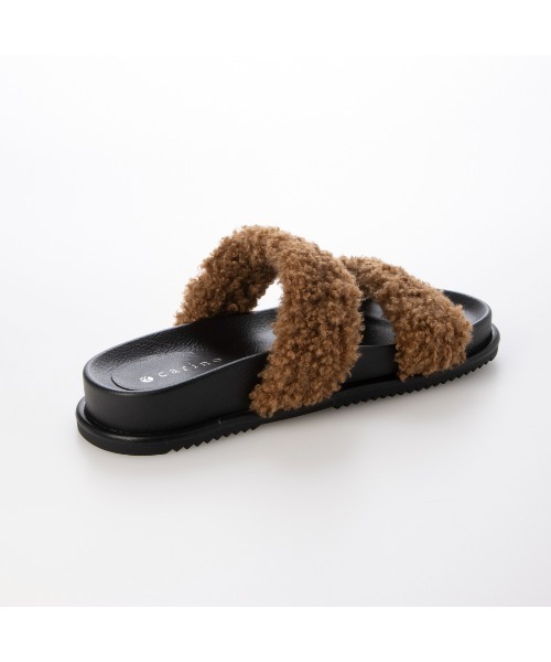 carino（カリーノ） サンダル エコファーもこもこサンダル レディース
