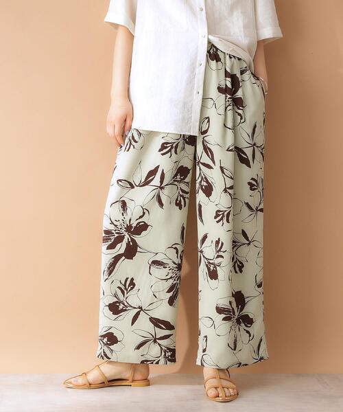 THE SHOP TK パンツ フラワープリントイージーパンツ「洗える」 レディース : ZOZOTOWN Yahoo!店 - 通販 - Yahoo!ショッピング