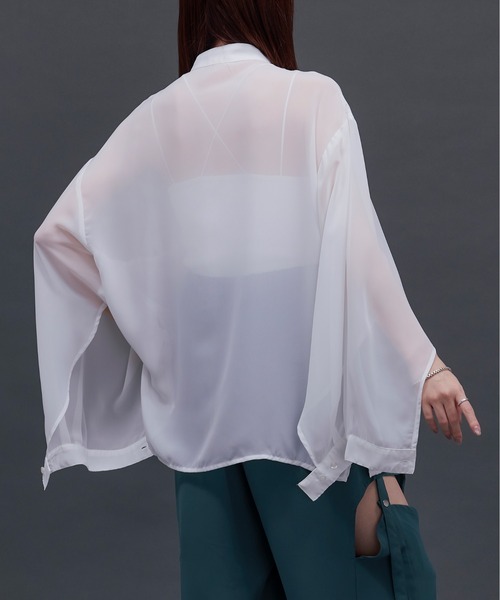 Ellno Loset シャツ 2wayスリットチャイナシアーシャツ メンズ レディース : ZOZOTOWN Yahoo!店 - 通販 ...