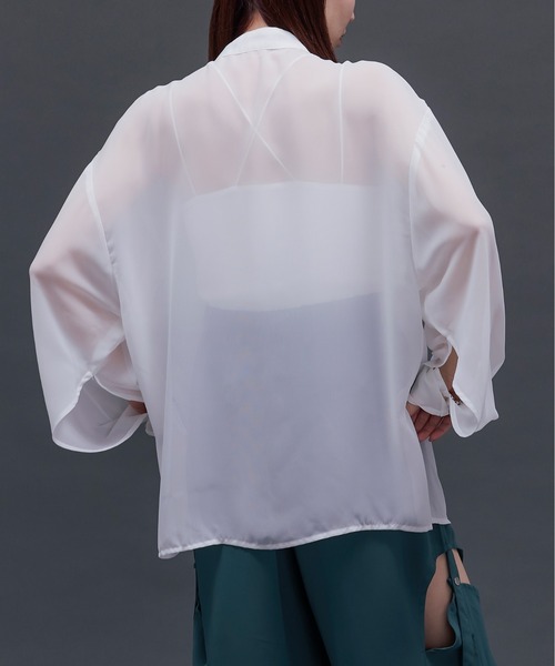 Ellno Loset シャツ 2wayスリットチャイナシアーシャツ メンズ レディース : ZOZOTOWN Yahoo!店 - 通販 ...