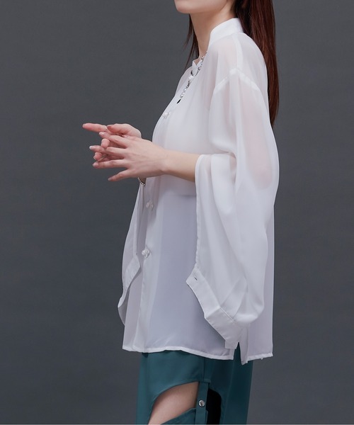 Ellno Loset シャツ 2wayスリットチャイナシアーシャツ メンズ レディース : ZOZOTOWN Yahoo!店 - 通販 ...