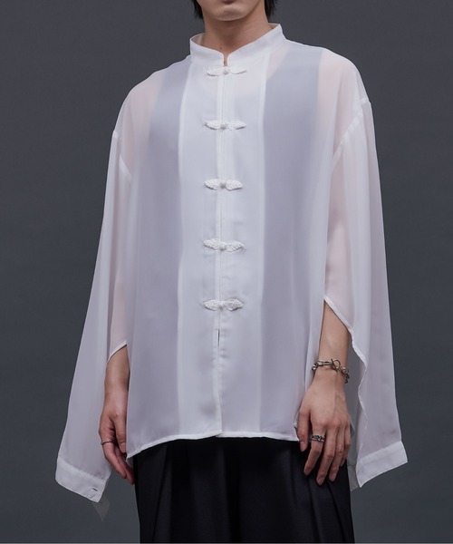 Ellno Loset シャツ 2wayスリットチャイナシアーシャツ メンズ レディース : ZOZOTOWN Yahoo!店 - 通販 ...