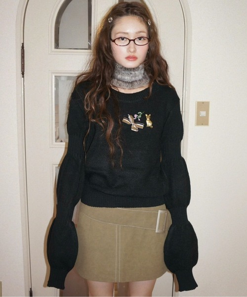 musubore ニット セーター puff sleeve knit / パフパフスリーブニット レディース : ZOZOTOWN Yahoo!店 - 通販 - Yahoo!ショッピング