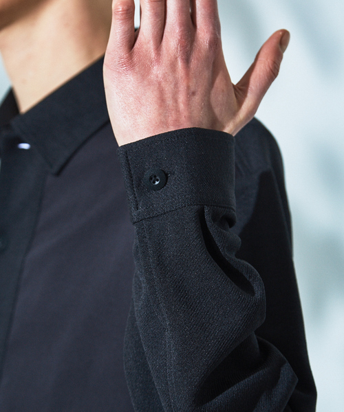 5351 POUR LES HOMMES シャツ 「セットアップ対応」麻調 裏メッシュ