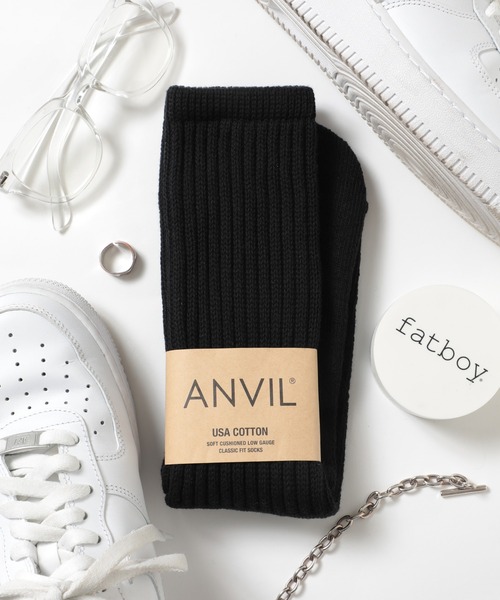 anvil（アンビル） 靴下 「ANVIL」USA Cotton Tube Socks/USAコットンチューブソックス ラインソックス ...