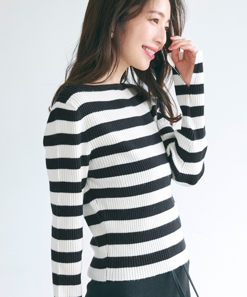 ニット 袖スリットボーダーリブニットトップス レディース : 80036555 : ZOZOTOWN Yahoo!店 - 通販 - Yahoo ...