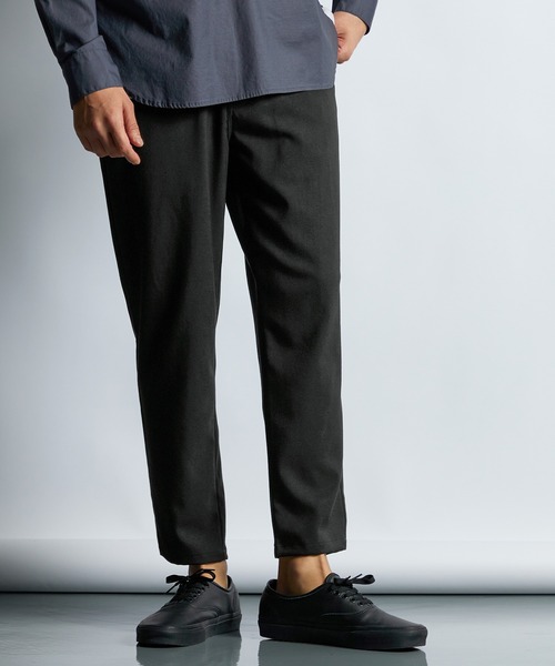 LANVIN en Bleu スラックス ウエストゴム ウールライク アンクルカット イージースラックス メンズ : ZOZOTOWN Yahoo!店 - 通販 - Yahoo!ショッピング