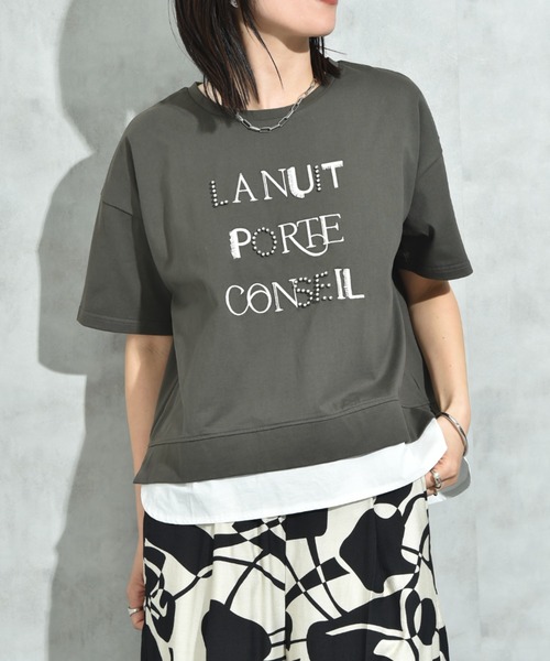 INTERPLANET tシャツ スタッズフリンジロゴ刺繍T レディース : ZOZOTOWN Yahoo!店 - 通販 - Yahoo!ショッピング