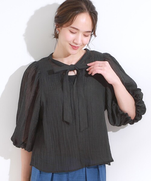 Cutie Blonde（キューティーブロンド） ブラウス シャツ 「S-LL/前後2WAY」バルーンスリーブが華やか こなれ見えシアーブラウス レディース : ZOZOTOWN Yahoo ...