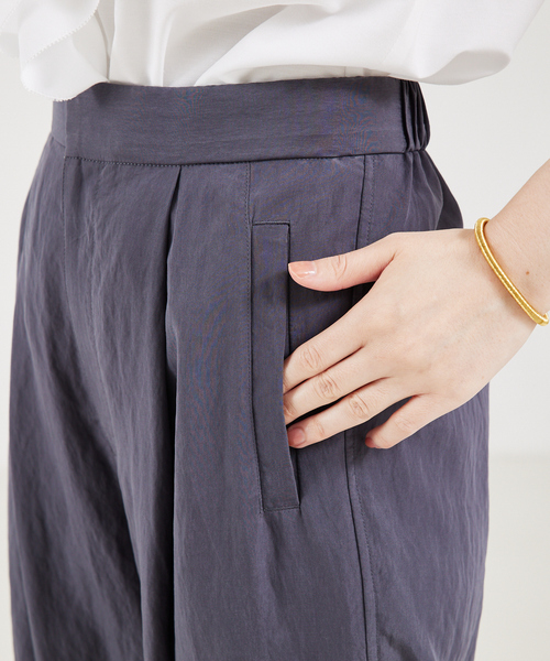 qualite（カリテ） パンツ フィブリルポプリンドロストパンツ