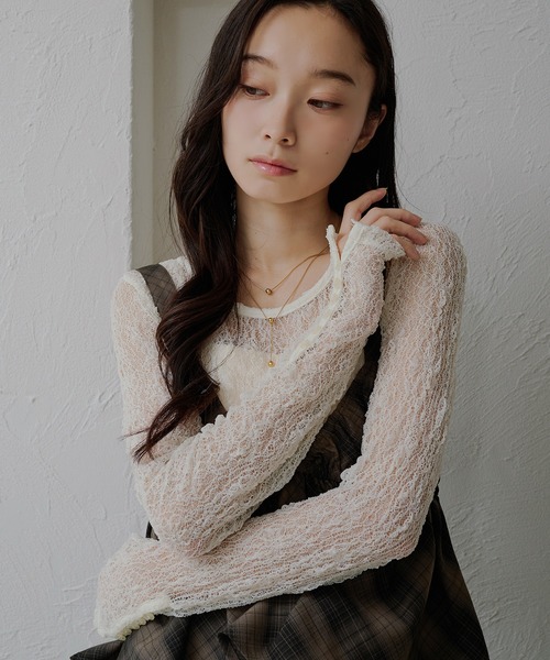apres jour tシャツ 「apres clair」袖ボタンレーストップス レディース : ZOZOTOWN Yahoo!店 - 通販 - Yahoo!ショッピング