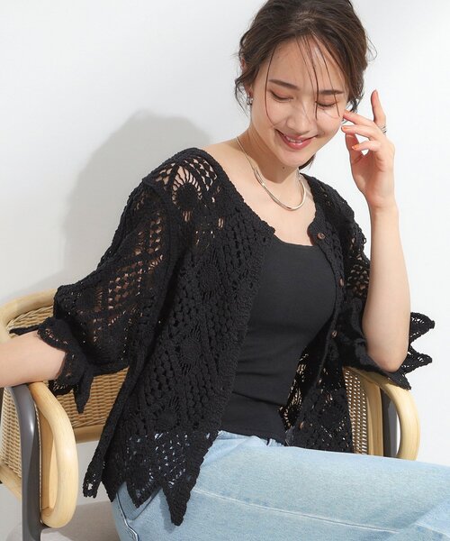 DRESKIP カーディガン 「2WAY」クロシェレースカーディガン レディース : ZOZOTOWN Yahoo!店 - 通販 - Yahoo!ショッピング