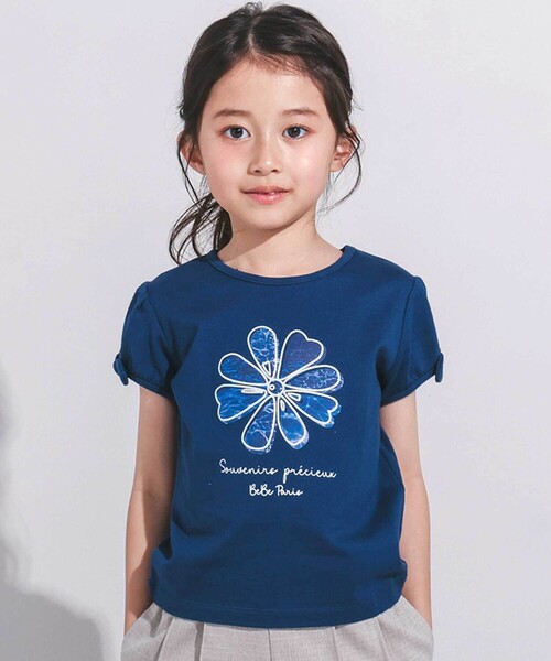 BeBe tシャツ 袖リボンフラワープリント天竺半袖Tシャツ(90~160cm) キッズ 子供服 男の子 女の子 : ZOZOTOWN Yahoo!店 - 通販 - Yahoo!ショッピング