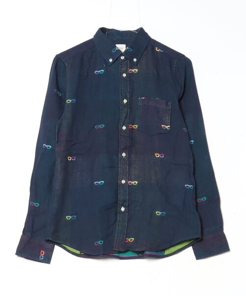 Design Tshirts Store graniph 「Design graniph」 長袖シャツ S ネイビー メンズ ...