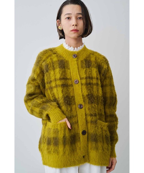 カーディガン Mede19f モヘア調の起毛チェックカーディガン レディース 70107571 Zozotown Yahoo 店