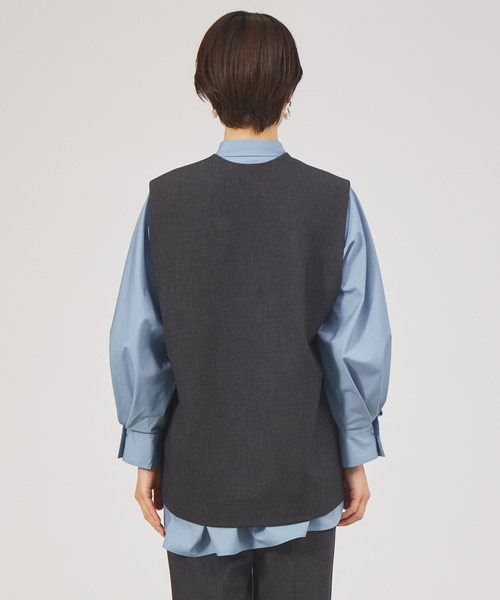 qualite（カリテ） ベスト ジレ 「セットアップ対応」ダブルクロス