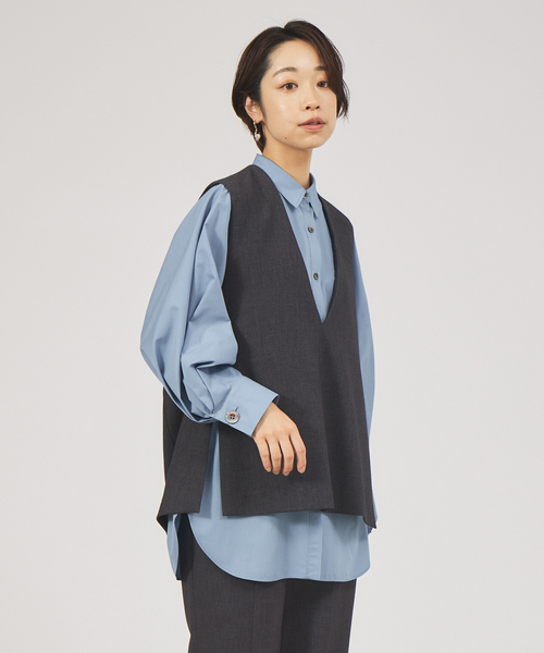 qualite（カリテ） ベスト ジレ 「セットアップ対応」ダブルクロス