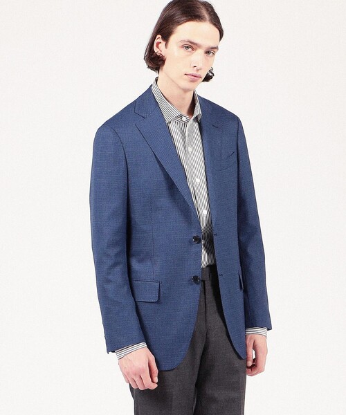 ジャケット テーラードジャケット ウールシルクポリウレタン シングルブレステッド2Bジャケット Light Move メンズ ...