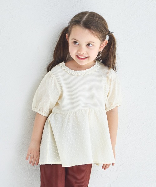 pairmanon ブラウス シャツ 「ふんわりワッフル」レース付き パフ袖ブラウス キッズ 子供服 女の子 : ZOZOTOWN Yahoo!店 - 通販 - Yahoo!ショッピング