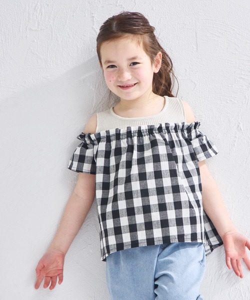 pairmanon シャツ ブラウス 「ふんわりワッフル」ワッフル オフショル ドッキングブラウス キッズ : ZOZOTOWN Yahoo!店 - 通販 - Yahoo!ショッピング