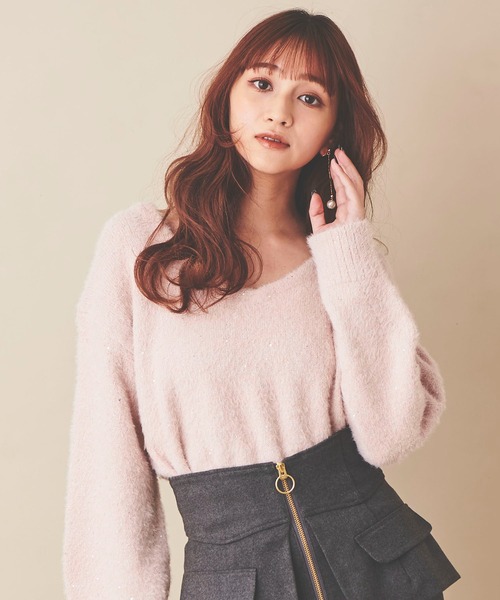 31 Sons de mode 「31 mode」 Vネックニット 36 ピンク レディース : ZOZOTOWN Yahoo!店 - 通販 - Yahoo!ショッピング