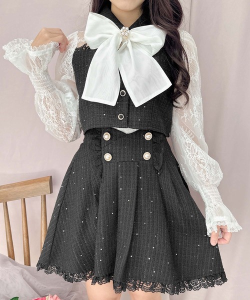 ROJITA シャツ ブラウス キラキラツイードレースドッキングトップス レディース : ZOZOTOWN Yahoo!店 - 通販 ...